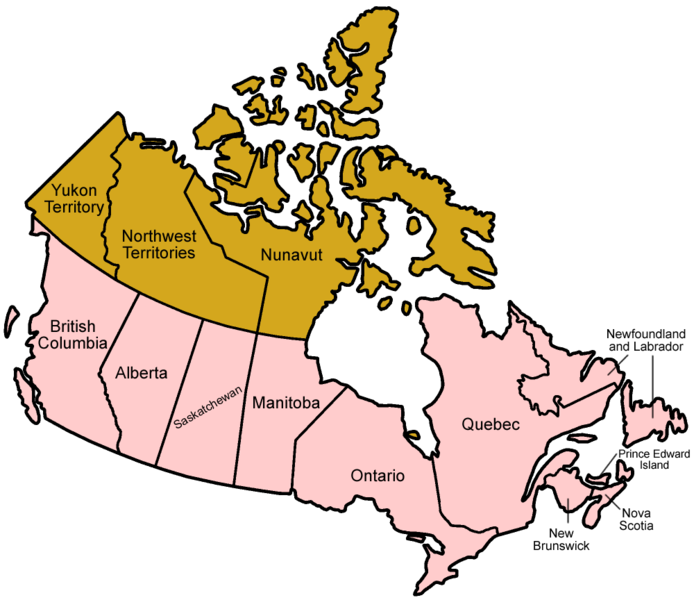 Simple Map Of Canada Provinces